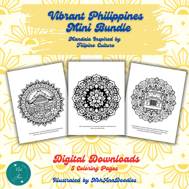 Filipino Mandala Inspired Mini Bundle Edition 5 - Printable Coloring ...