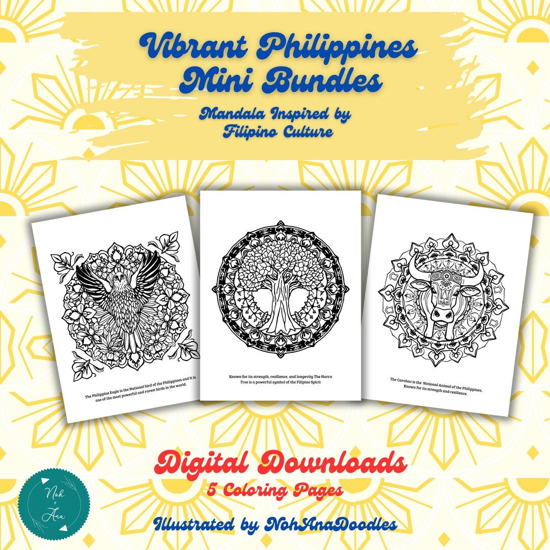 Filipino Mandala Inspired- Mini Bundle Edition 1- Printable Coloring ...