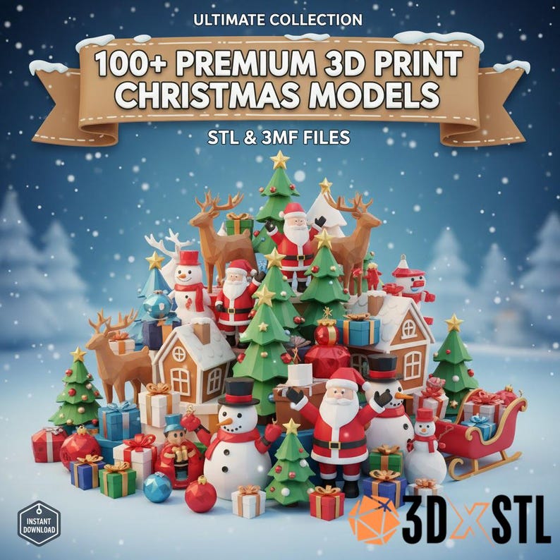 100+ Christmas 3D Print Files STL and 3MF Ultimate Holiday Model Bundle ...