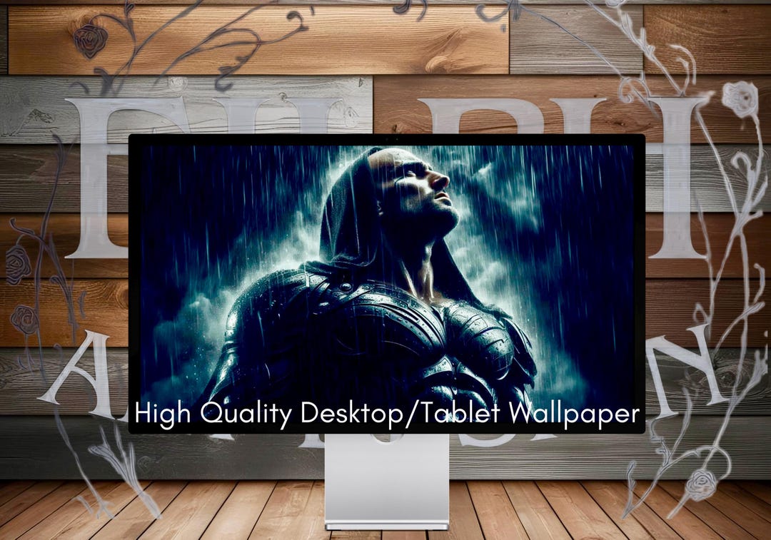 Stunning Powerful Warrior in the Rain Wallpaper. Perfect for Laptop ...