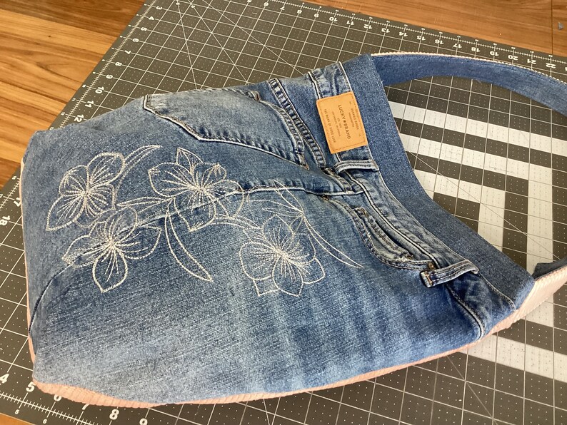 Repurposed Jean Bag, Large Purse, Upcycled, Shopping Bag, Work Purse ...