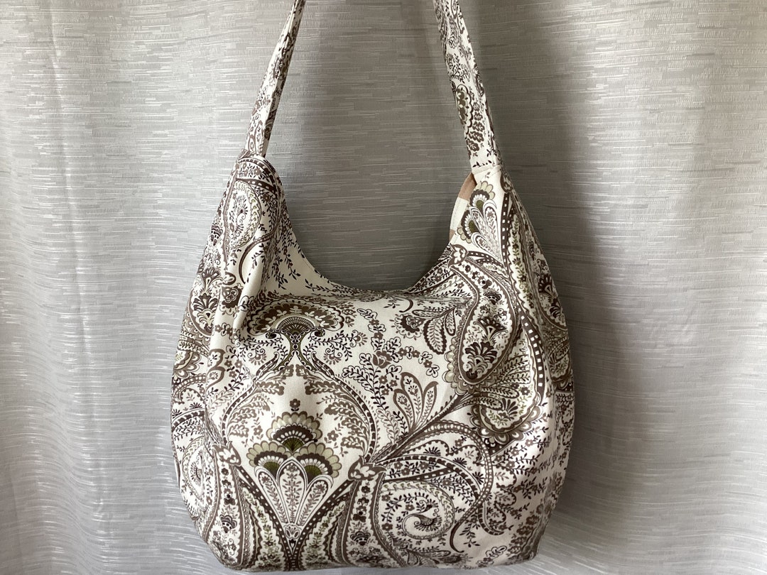 Extra Large Paisley Slouchy Bag: Cotton Hobo Shoulder Purse - Etsy