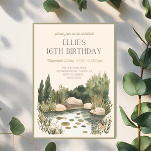 Woodland Camping Birthday Invitation, Woodland Invite, Woodland Party ...