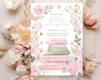 Storybook Birthday Invitation - Book Birthday Invitation, Book Themed ...