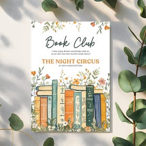Book Club Invitation, Printable Book Club Invitation, Canva Book Club ...