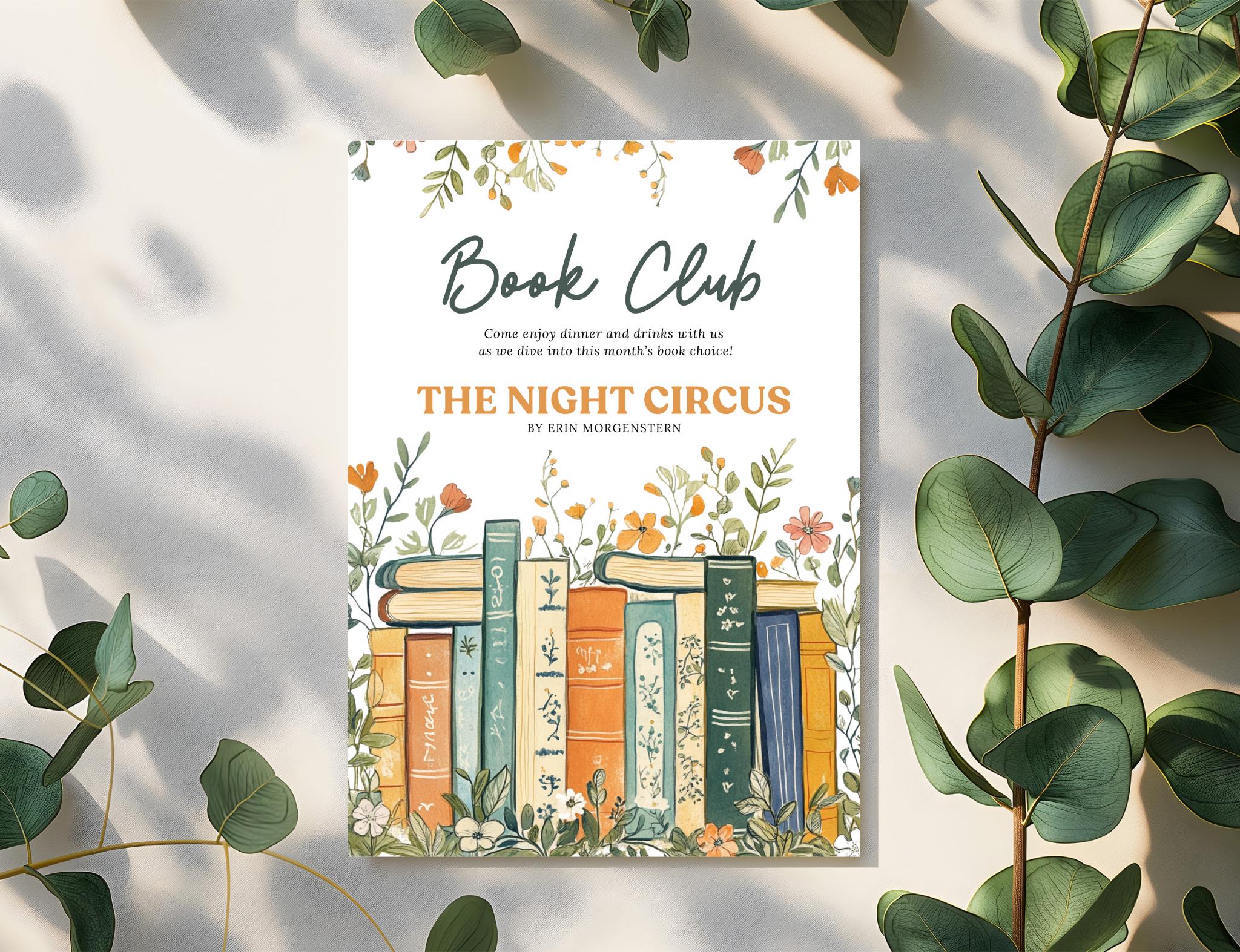 Book Club Invitation, Printable Book Club Invitation, Canva Book Club ...