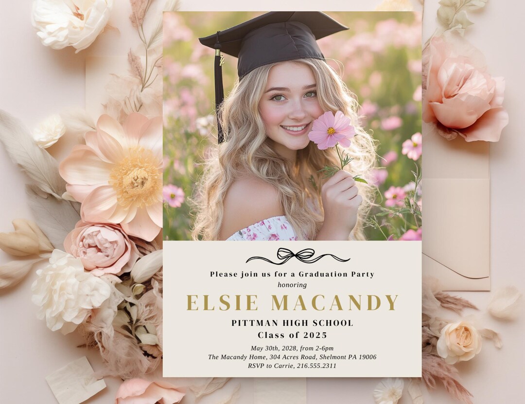 Digital Graduation Party Invite Template, Electronic Graduation ...