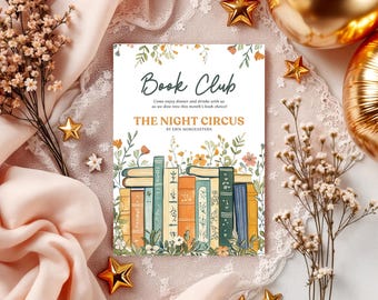 Book Club Invitation, Printable Book Club Invitation, Canva Book Club ...