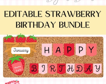 Strawberry Patch Birthday Kit Classroom Decor. Strawberry Printable ...