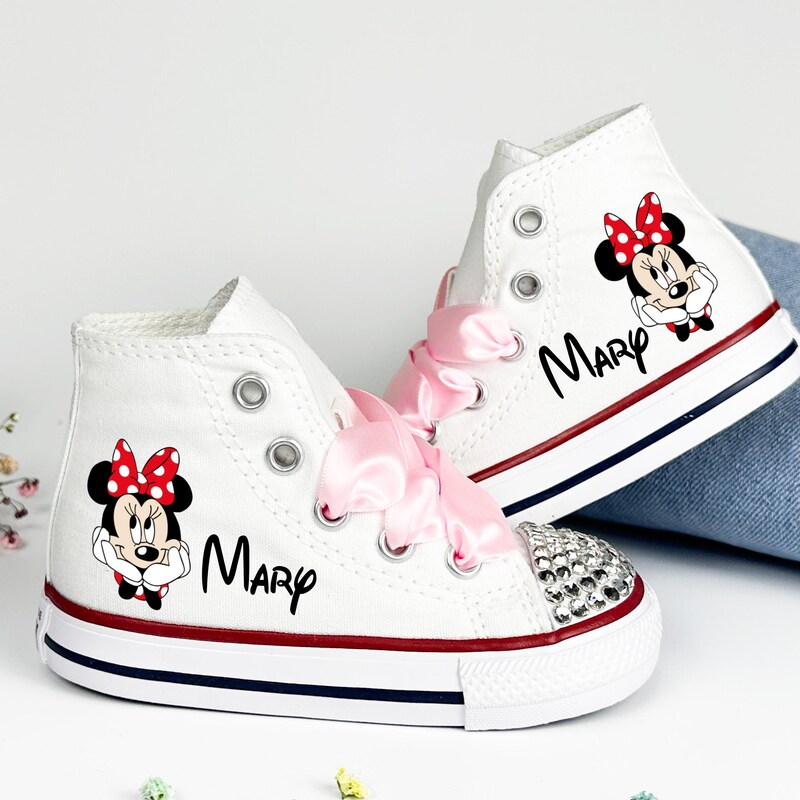 Minnie Mouse Converse - Etsy