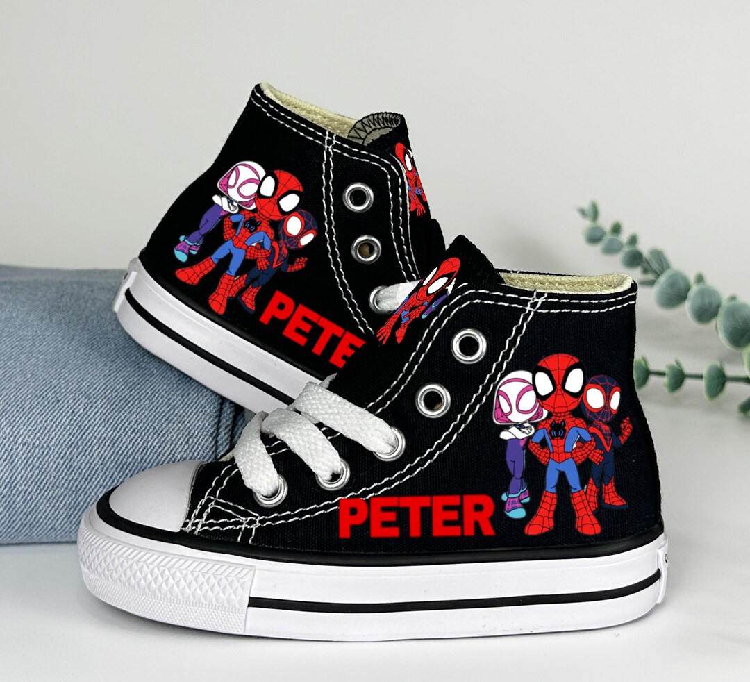 Spidey and His Amazing Friends Black Converse, Spidey Birthday ...