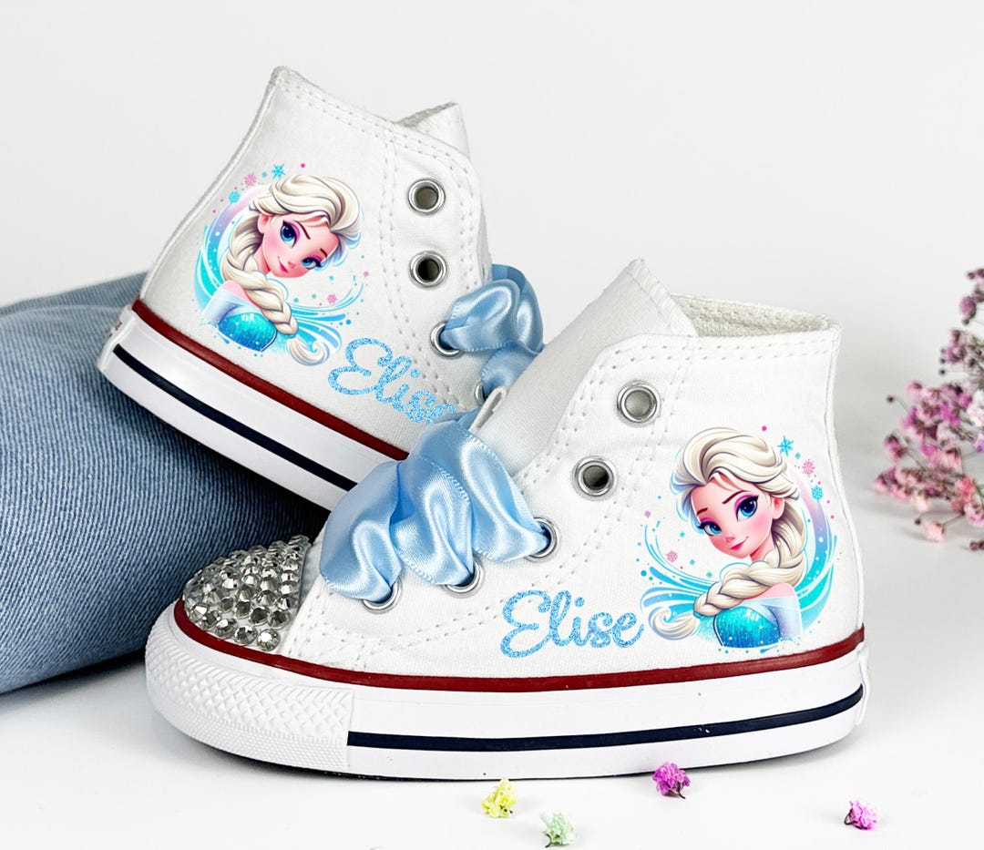Custom Princess Elsa Converse, Personalized Frozen High Top Converse ...