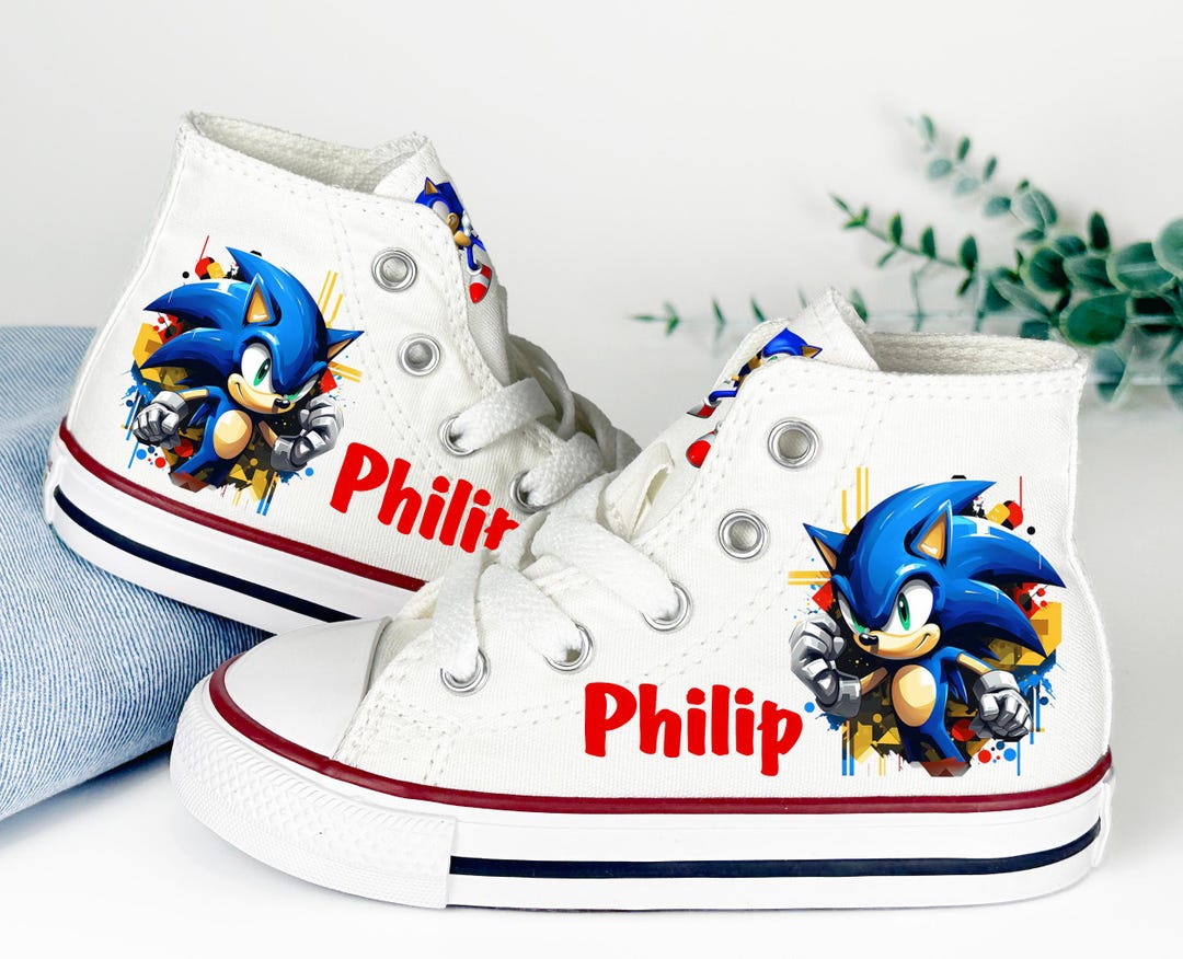 Sonic the Hedgehog Converse, Custom Sonic the Hedgehog High Top ...