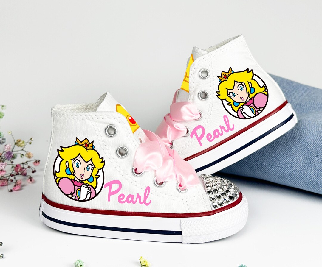 Princess Peach Converse, Super Mario Princess Peach Birthday Girl ...