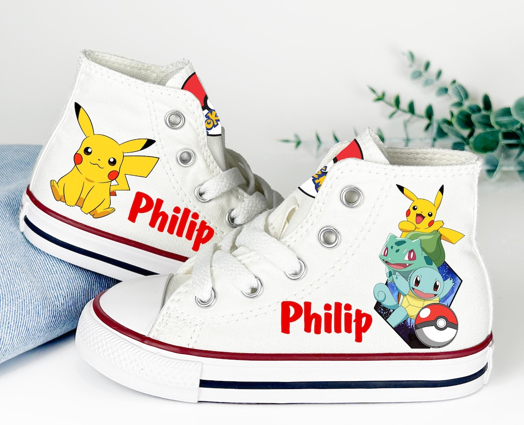 Pokemon Converse, Custom Pokémon High Top Shoes, Personalized Pikachu ...