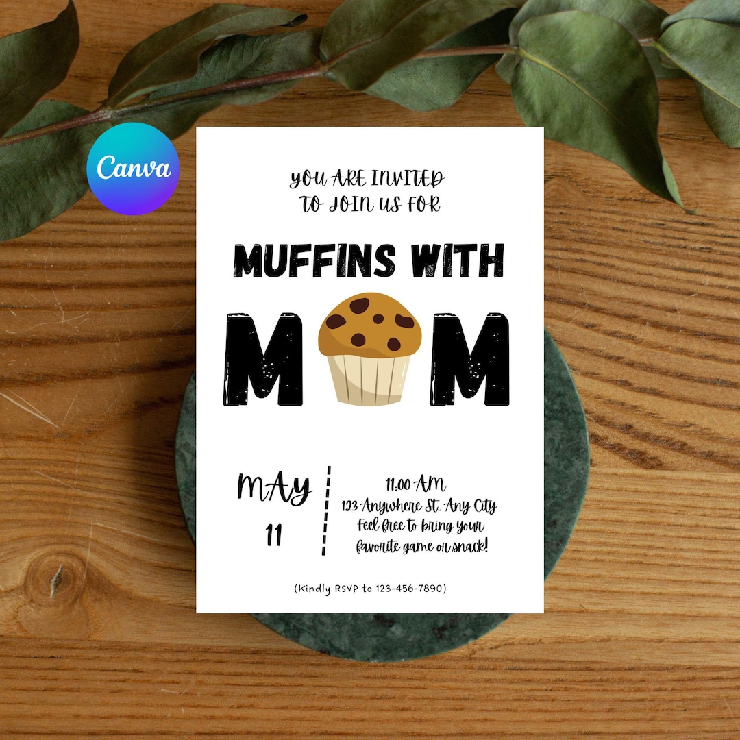 Muffins With Mom Invitation Flyer, Editable School Mother Day ...