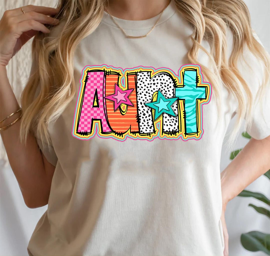 Aunt PNG, Retro Leopard Print Aunt Sublimation, Colorful Aunt Clipart ...