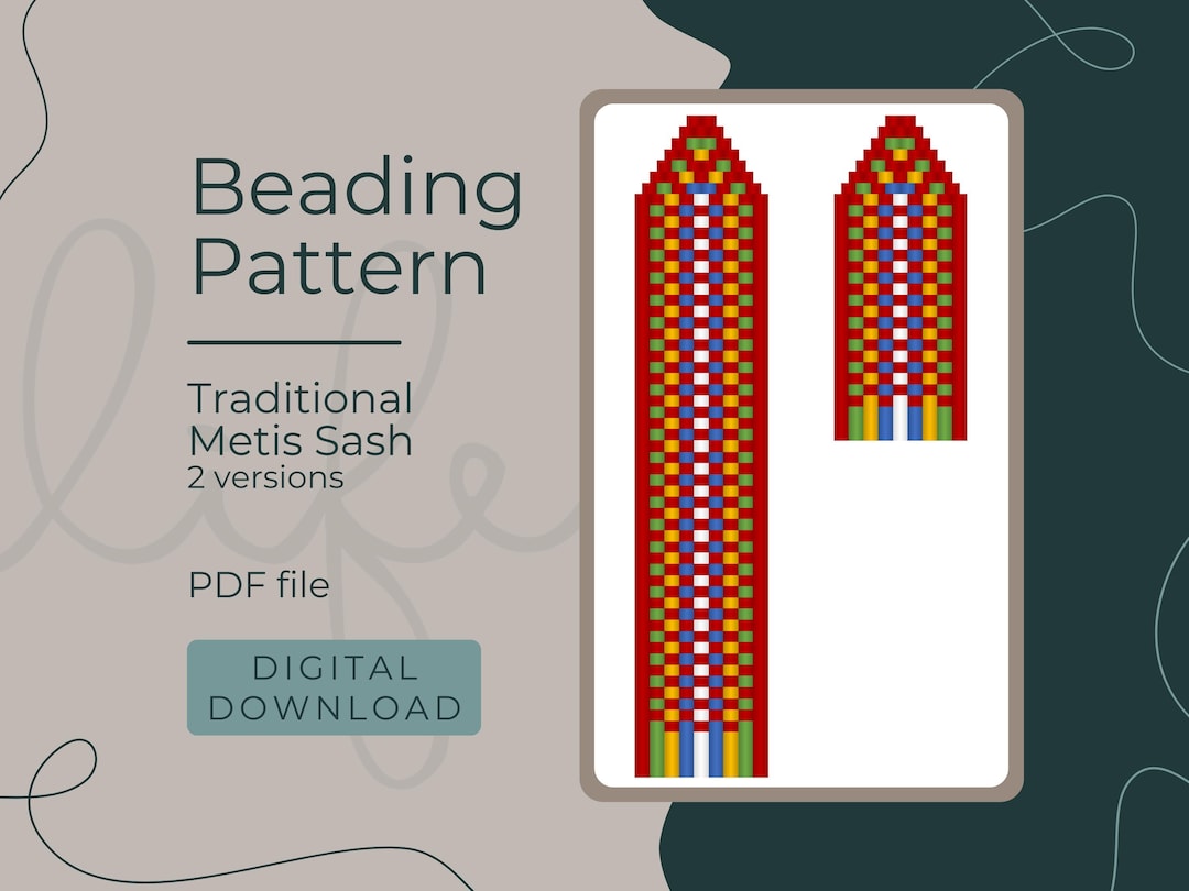 Beaded Earring Pattern – Traditional Metis Sash | DIY Brick Stitch ...