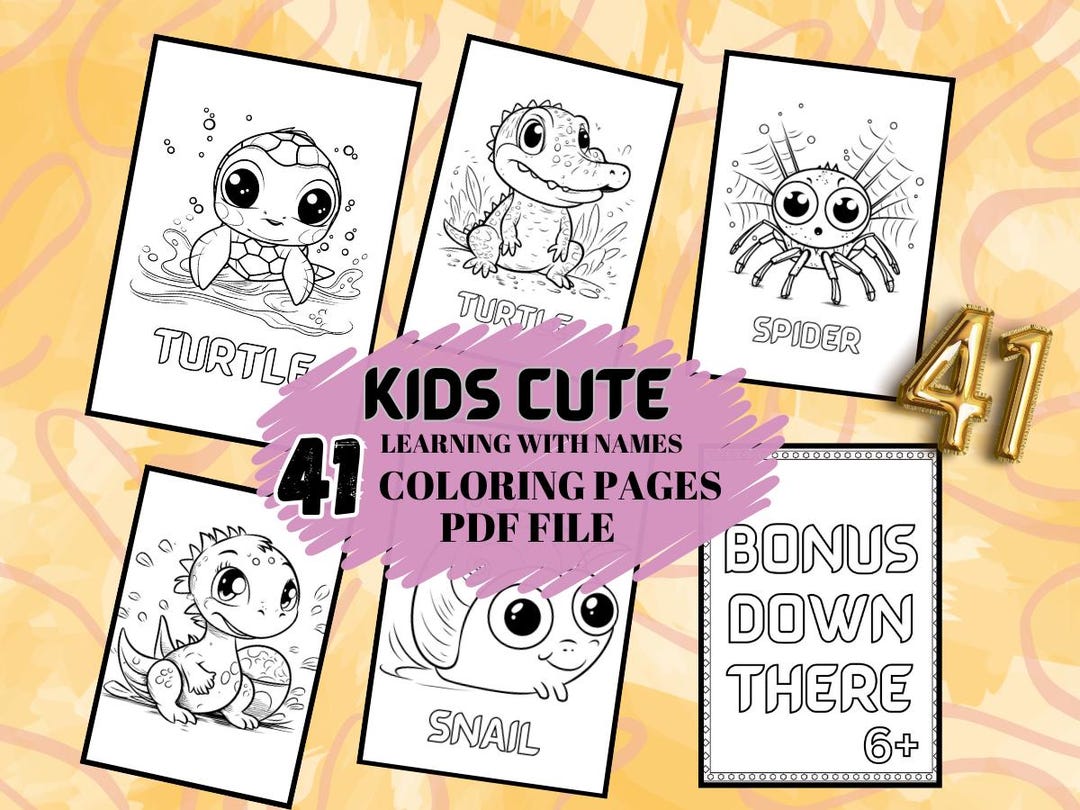 41 Kids Cute Learning With Names Coloring Pages PDF File - Etsy