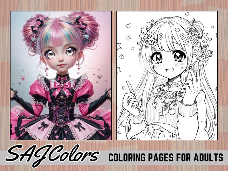 45 Gothic Decora Anime Girl Coloring Pages | Kawaii Aesthetic Coloring ...