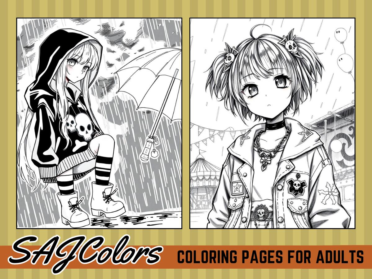 45 Gothic Decora Anime Girl Coloring Pages | Kawaii Aesthetic Coloring ...