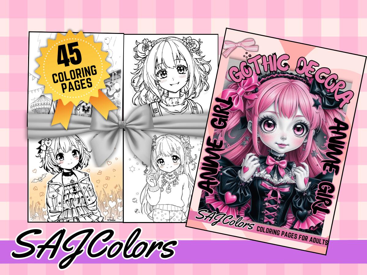 45 Gothic Decora Anime Girl Coloring Pages | Kawaii Aesthetic Coloring ...