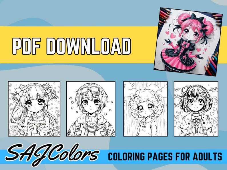 45 Gothic Decora Anime Girl Coloring Pages | Kawaii Aesthetic Coloring ...