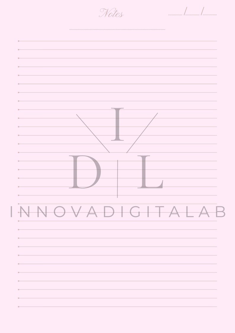 Lined Notes Page Printable, Note Taking Template, Lined Notes Writing ...