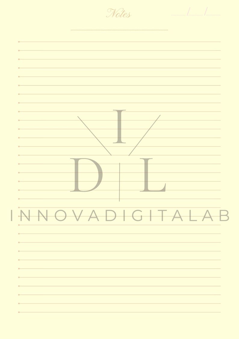 Lined Notes Page Printable, Note Taking Template, Lined Notes Writing ...