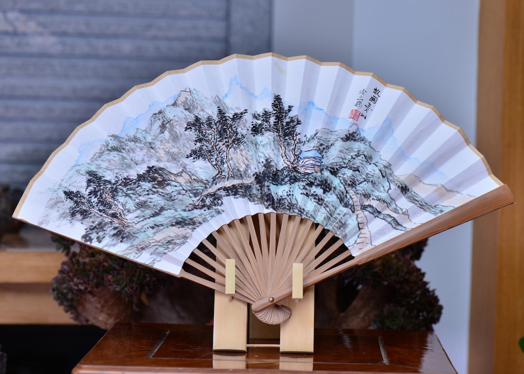Original Chinese Ink Wash Painting Double Sided Fan | Landscapes and ...