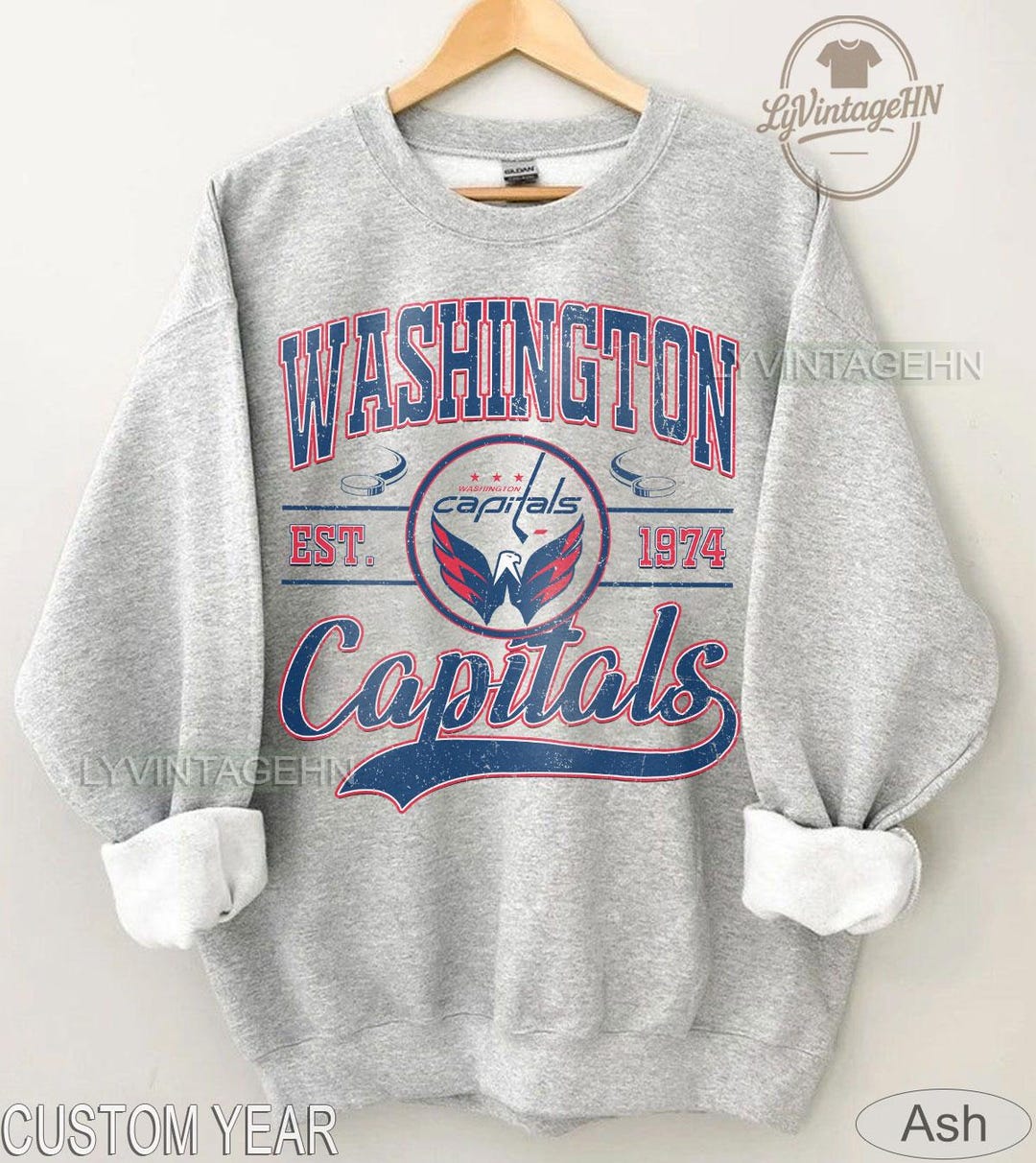 Washington Capitals Sweatshirt, Vintage Washington Hockey Shirt ...