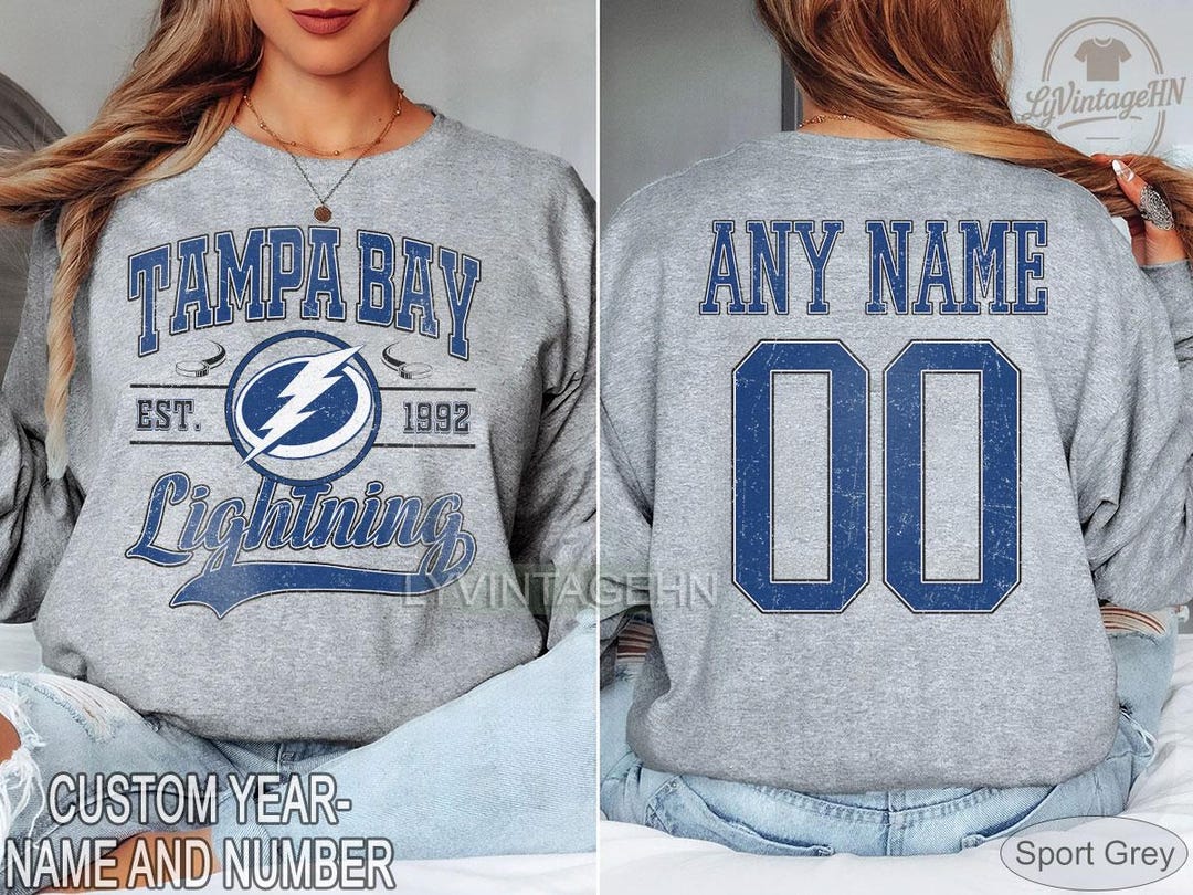 Personalized Name and Number Tampa Bay Lightning Sweatshirt, Tampa Bay ...