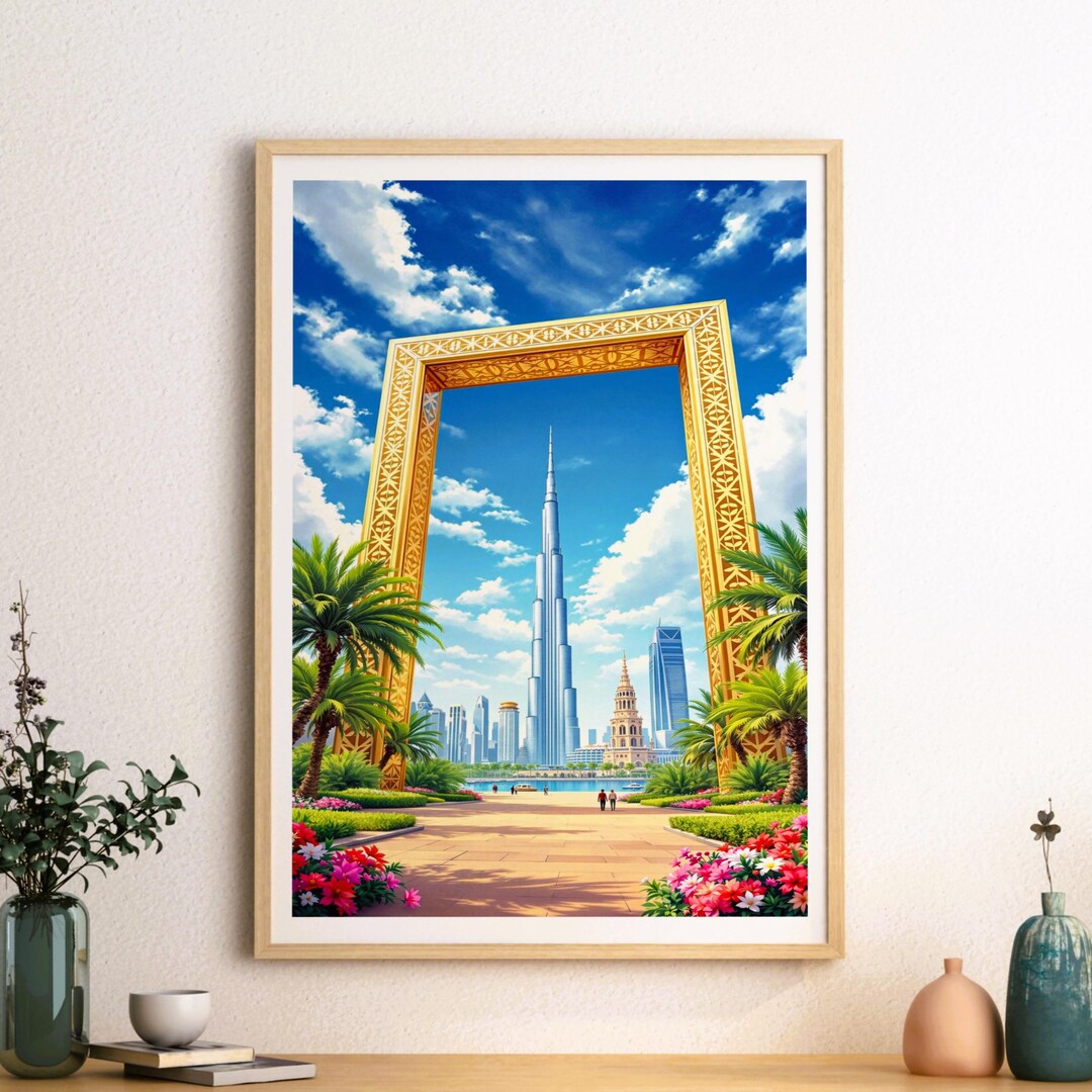 Dubai Skyline Printable Wall Art, Burj Khalifa Dubai Frame Print, UAE ...