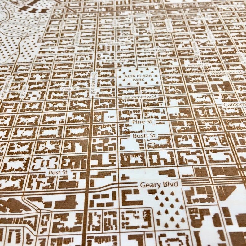 Pacific Heights San Francisco Wall Art Neighborhood Map of | Etsy