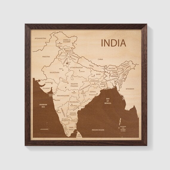 India Map Wall Art India Wood Art India Wall Decor India | Etsy