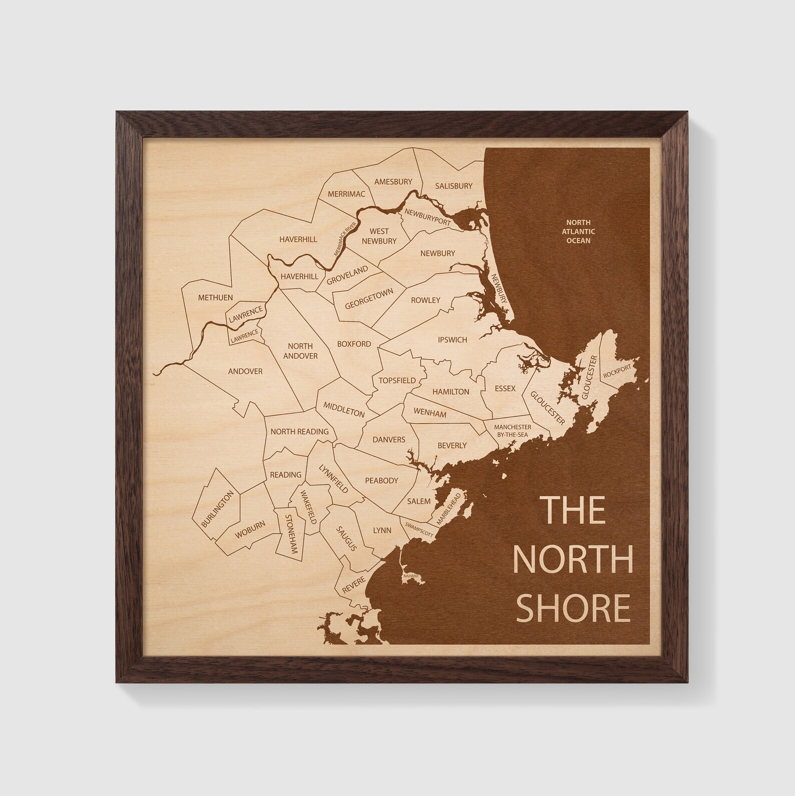 The North Shore Map Engraved Wood Customizable Gift 12x12 | Etsy