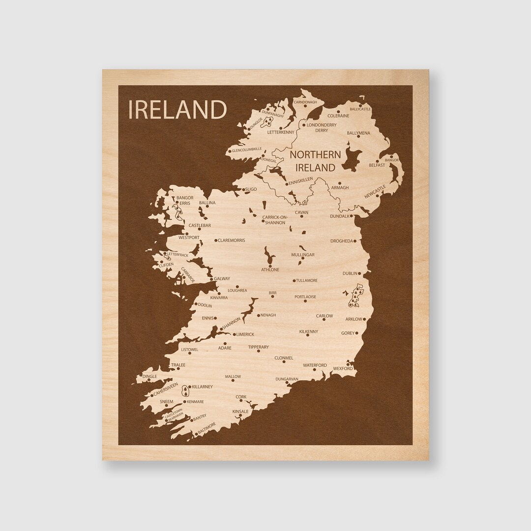 Ireland Wall Decor Ireland Wood Art Map of Ireland Ireland - Etsy