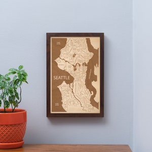 Seattle Map Wall Art, Seattle Neighborhood Map, Seattle Washington ...