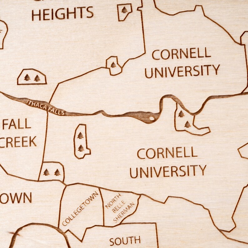 Ithaca New York Map Ithaca Map Ithaca Sign Ithaca College | Etsy