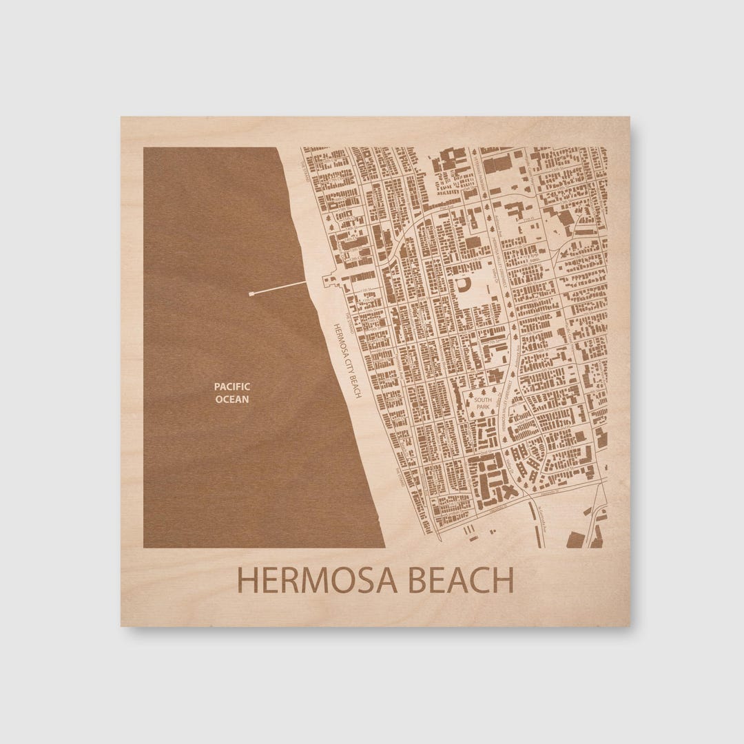 Hermosa Beach Map, Hermosa Beach Wall Art, Framed Anniversary Gift for ...