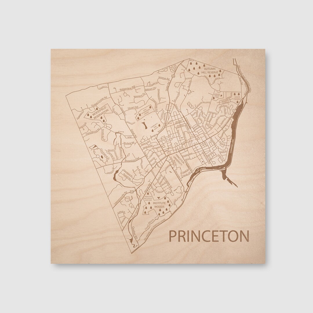 Princeton Map, Princeton New Jersey Wall Art, Princeton University ...