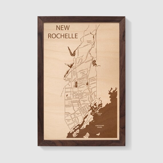 New Rochelle Map City Wall Art Customizable Gift 12x8 - Etsy