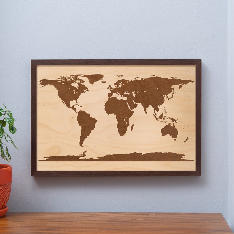 World Map Art World Map For Wall World Map On Wood World | Etsy