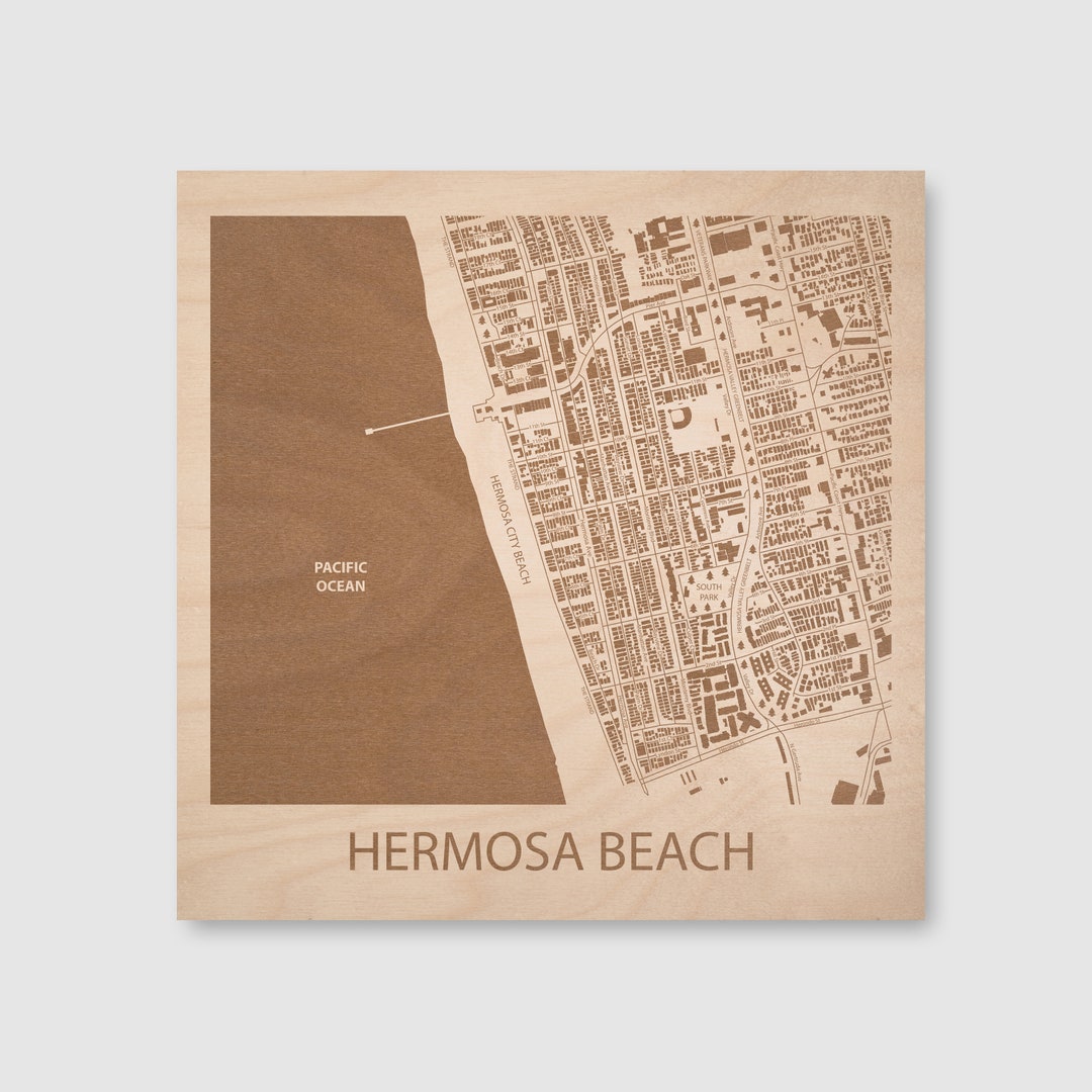 Hermosa Beach Map, Hermosa Beach Wall Art, Framed Anniversary Gift for ...