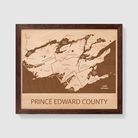 Prince Edward County Map PEC Ontario Canada Engraved Wood Map - Etsy Canada
