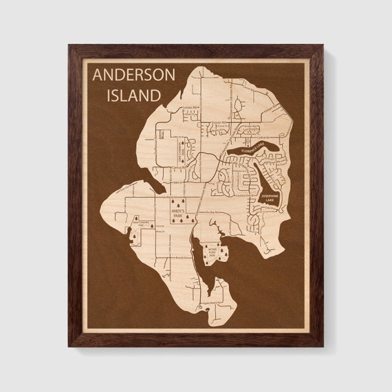 Anderson Island Washington Wood Map Puget Sound Island | Etsy