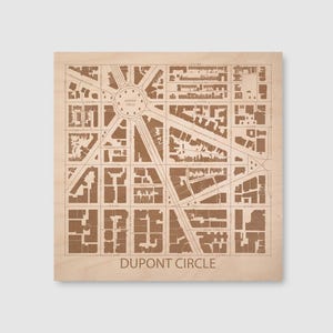 Dupont Circle Map: Engraved Wood Washington DC Wall Art - Etsy