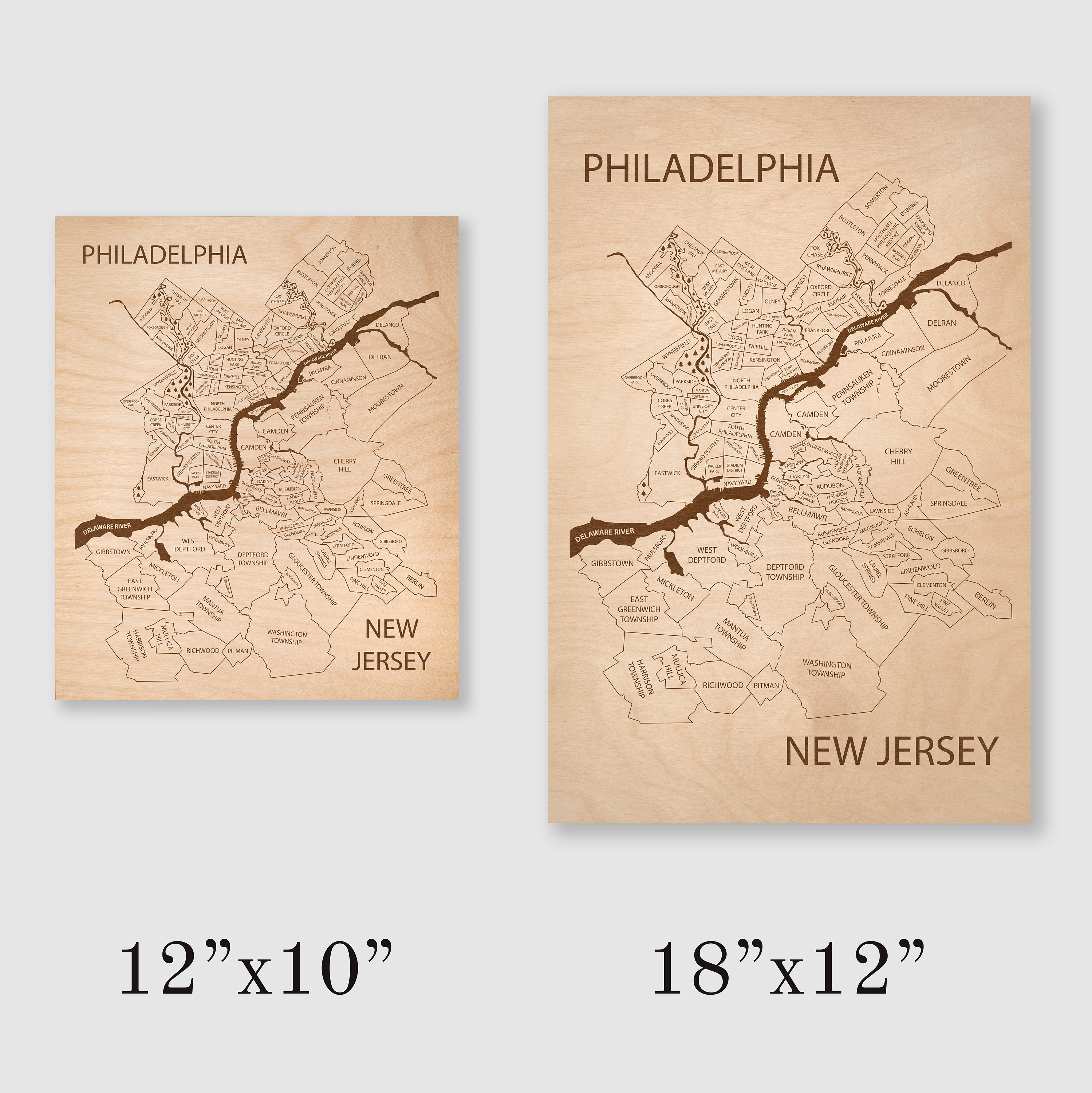 Philadelphia/new Jersey Map Philadelphia Pennsylvania - Etsy UK