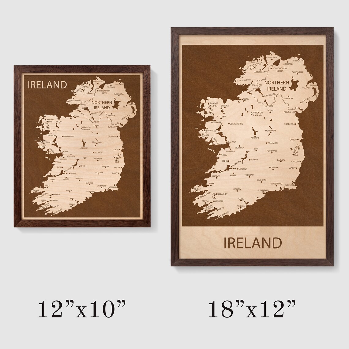 Ireland Wall Decor Ireland Wood Art Map of Ireland Ireland - Etsy