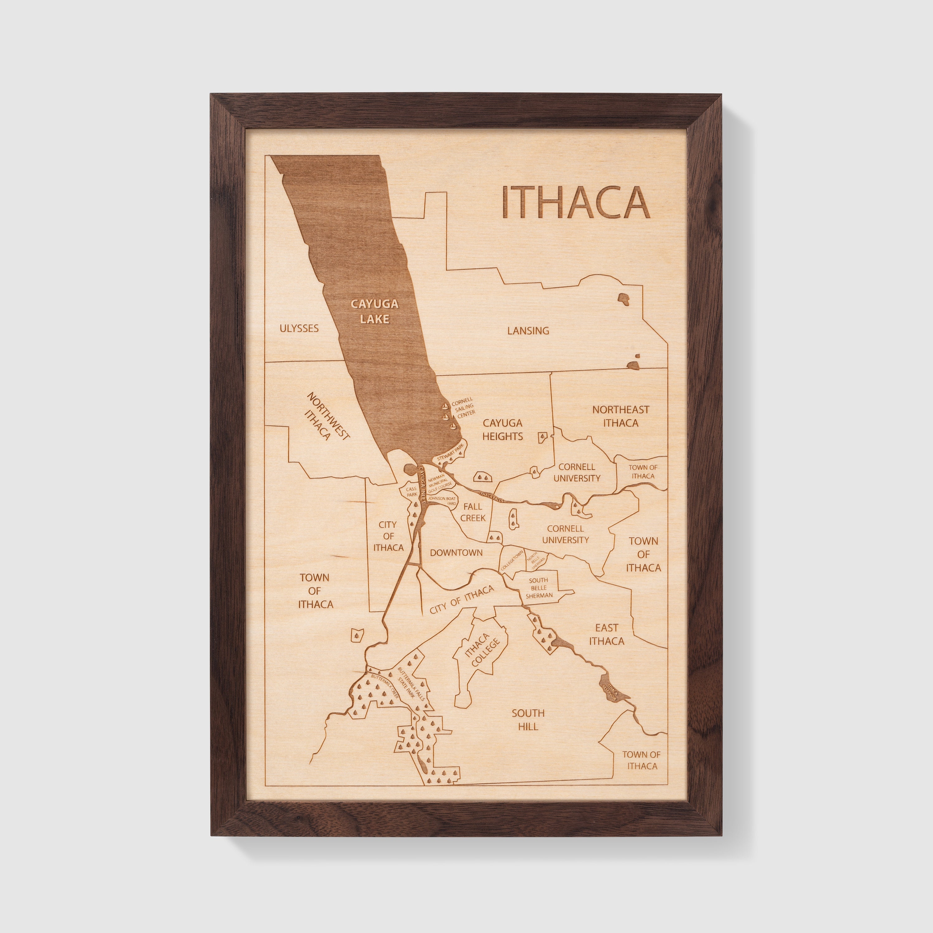 Ithaca New York Map Ithaca Map Ithaca Sign Ithaca College | Etsy